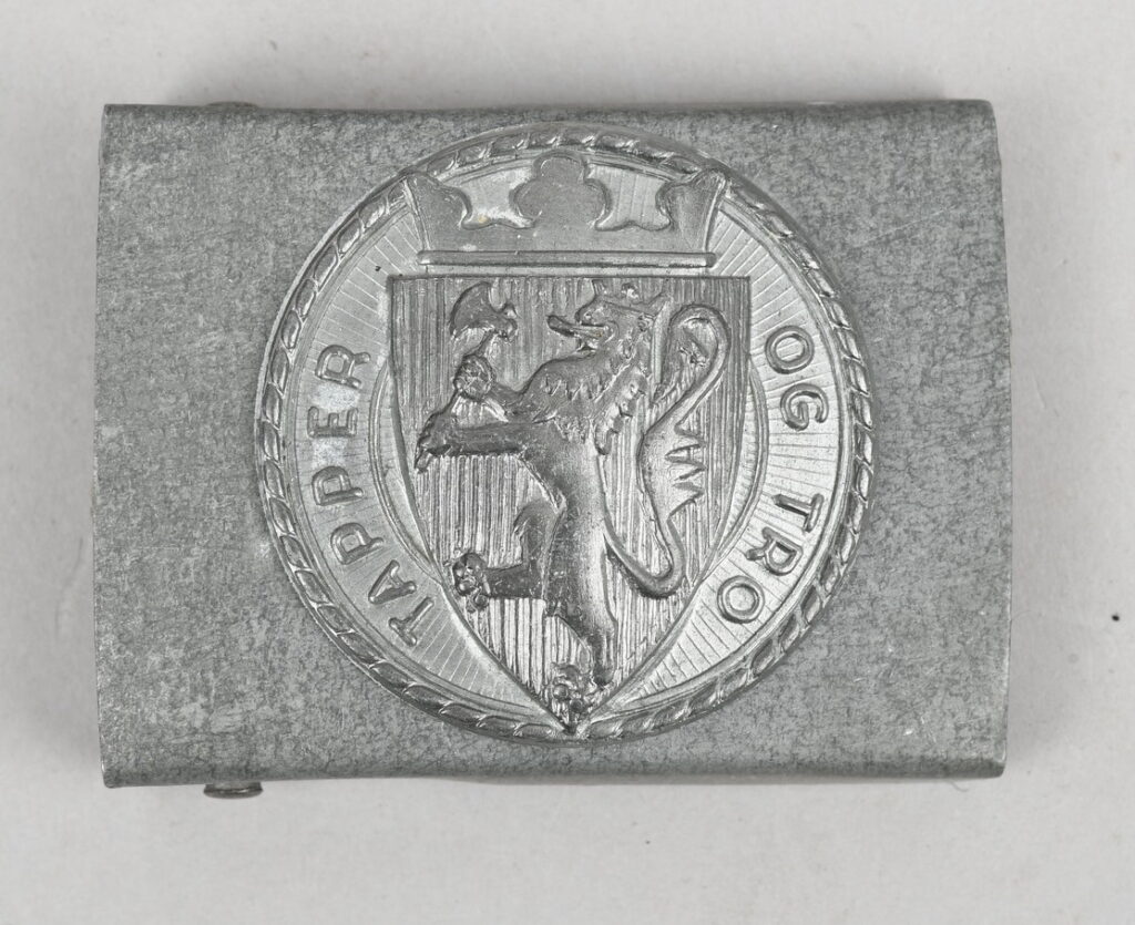 Norwegian WWII Factory Guard EM/NCO’s Belt Buckle - Military Antiques